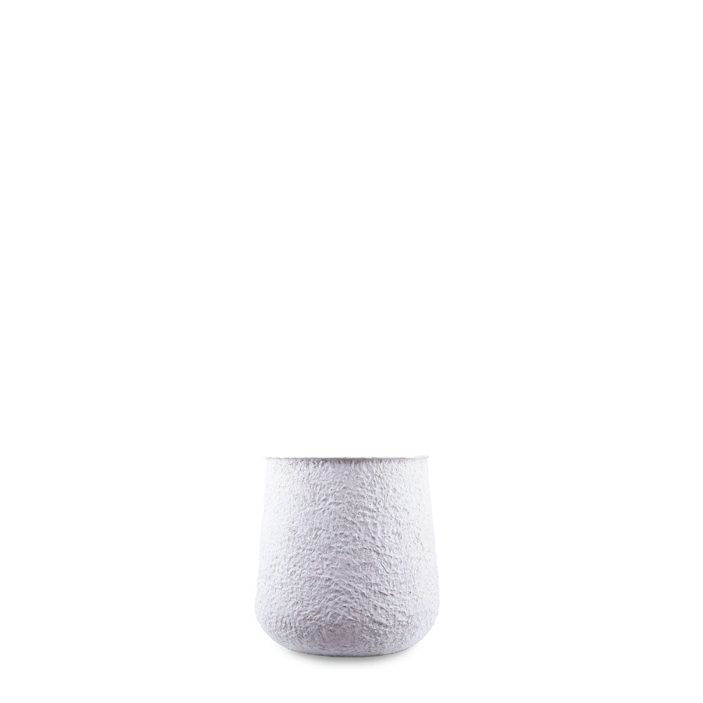 Aquila Round Planter White Coral Finish