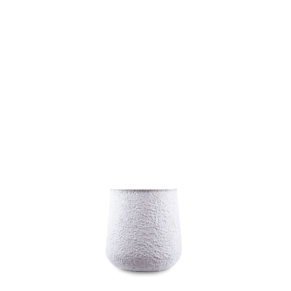 Aquila Round Planter White Coral Finish