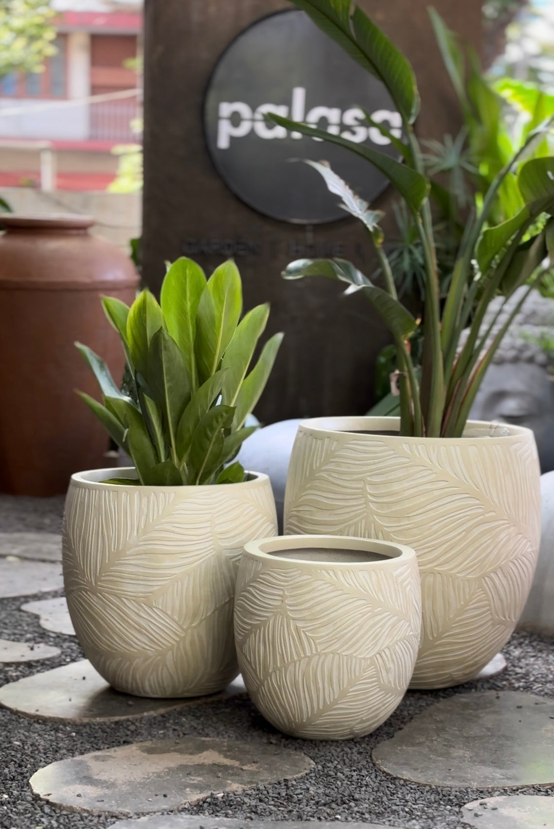 Round GRC Floor Planter | Studio Palasa Planter Pots